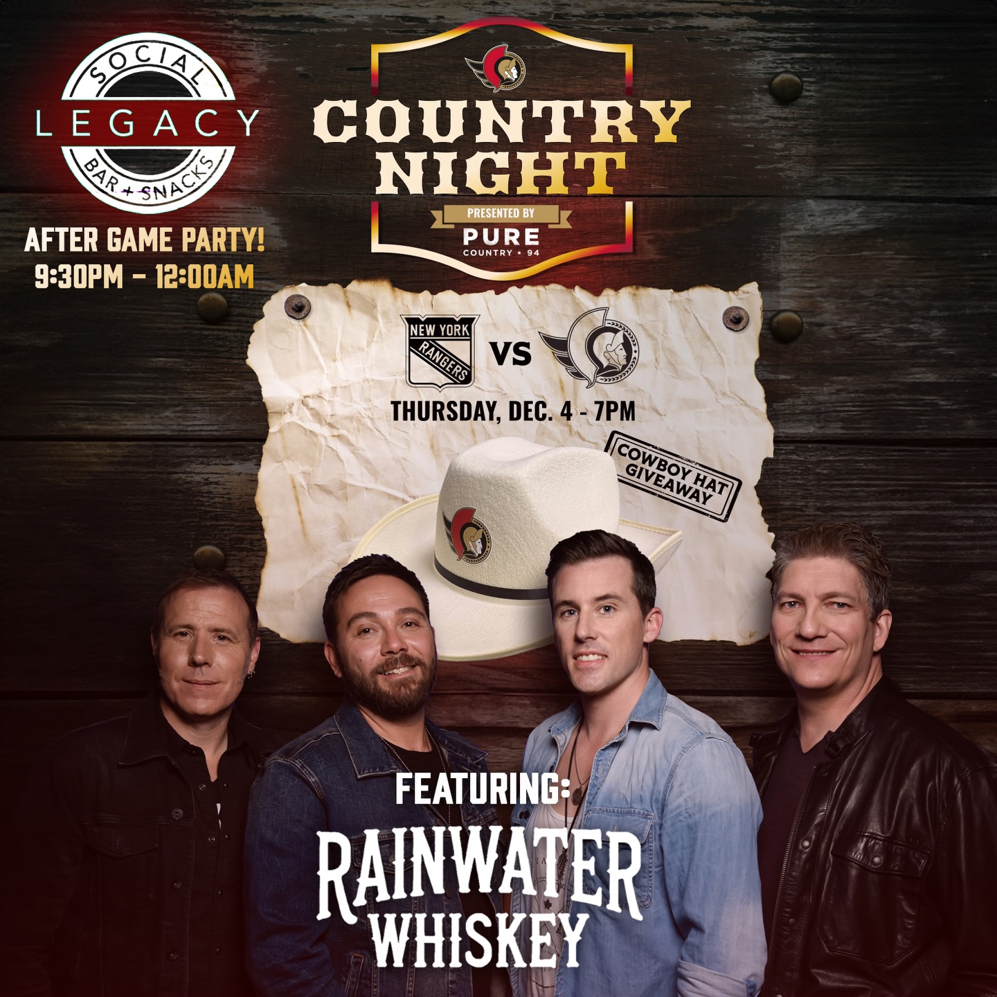 Rainwater Whiskey – After Game Party – Legacy Bar at the Canadian Tire ...